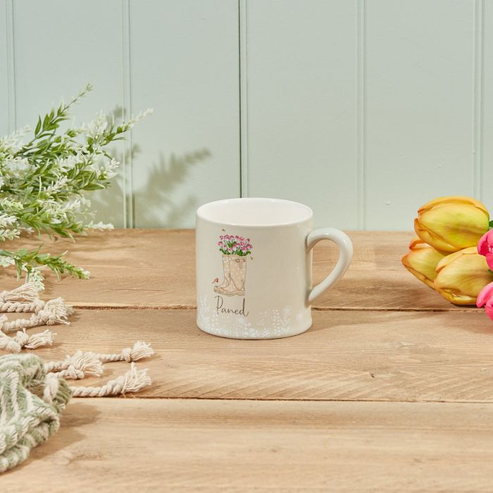 Welsh 'Paned' mug - Flowers in Wellies