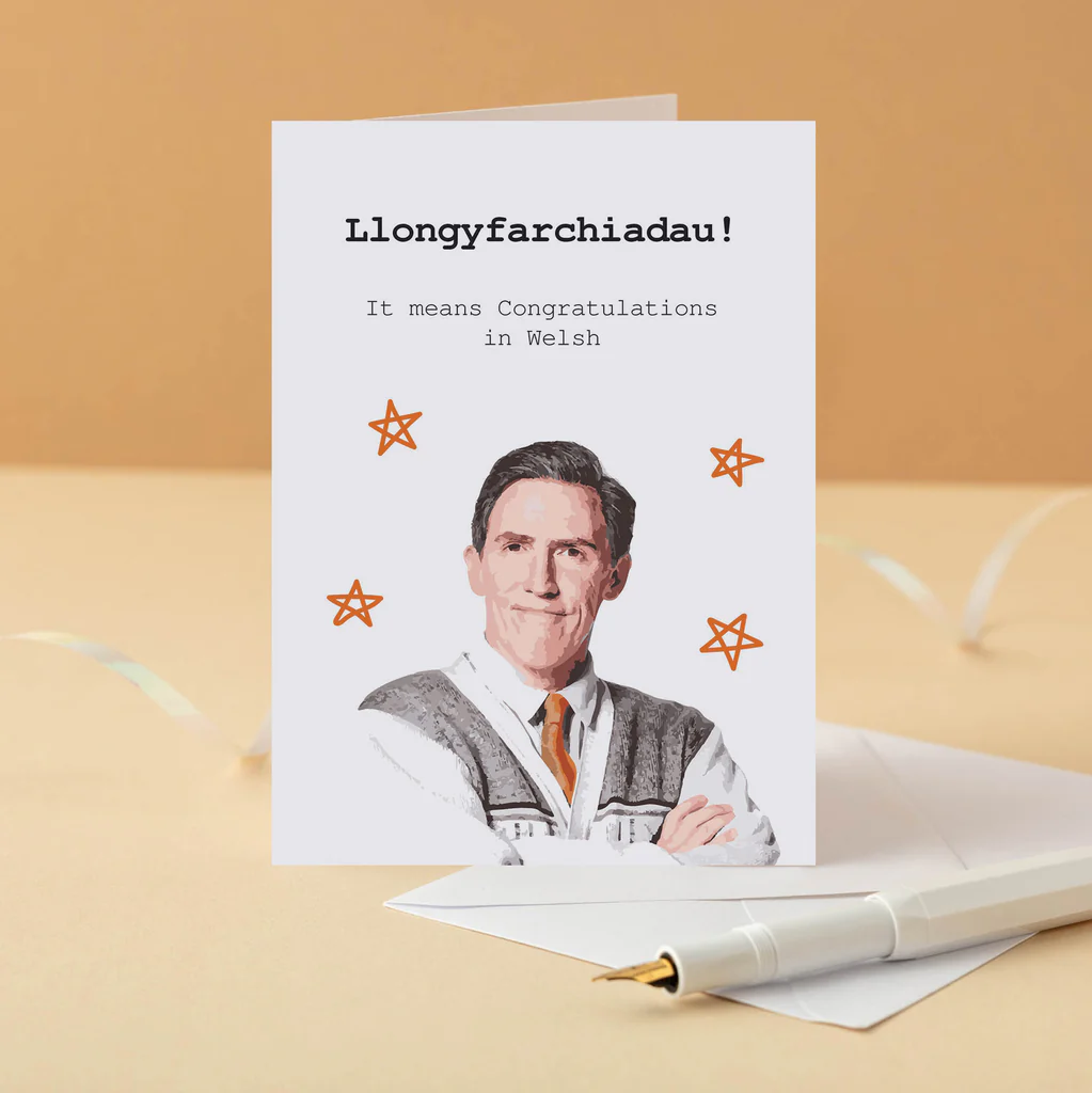 Welsh Congratulations card 'Llongyfarchiadau!' - Uncle Bryn, Gavin and