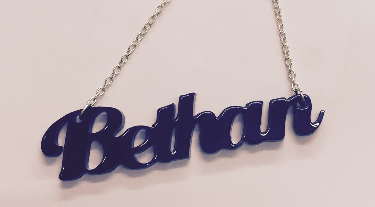 Laser Cut Acrylic Name Necklace - Bethan